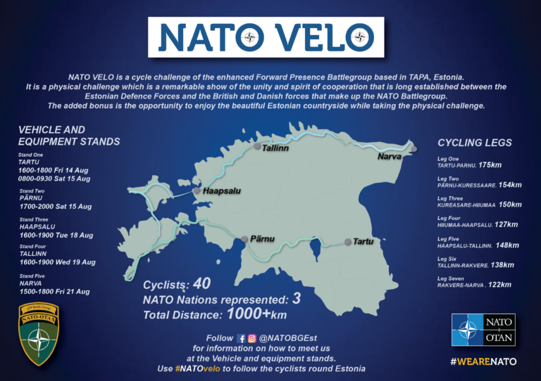 NATO soldiers cycle across Estonia in a show of unity