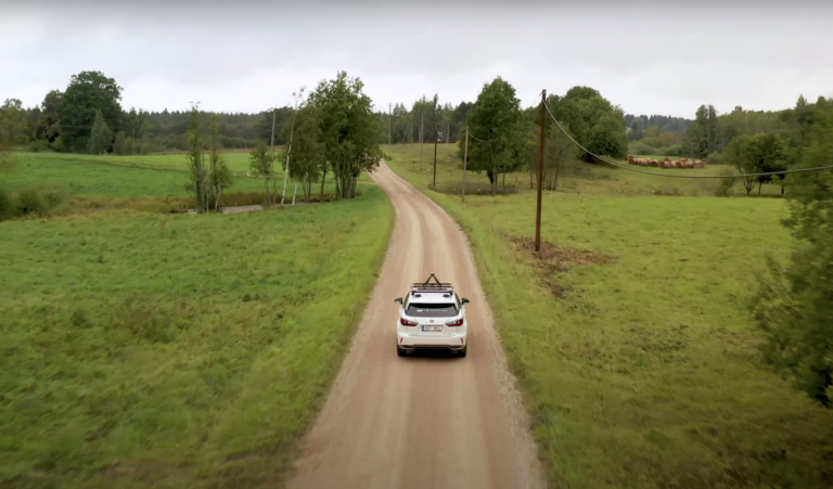 Estonian researchers test a self-driving car at the Rally Estonia test ...