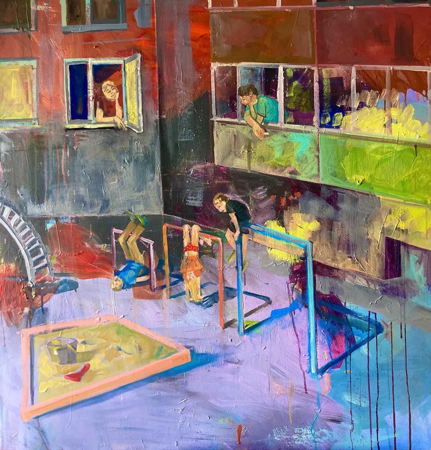 Marita Liivak paints Lasnamäe