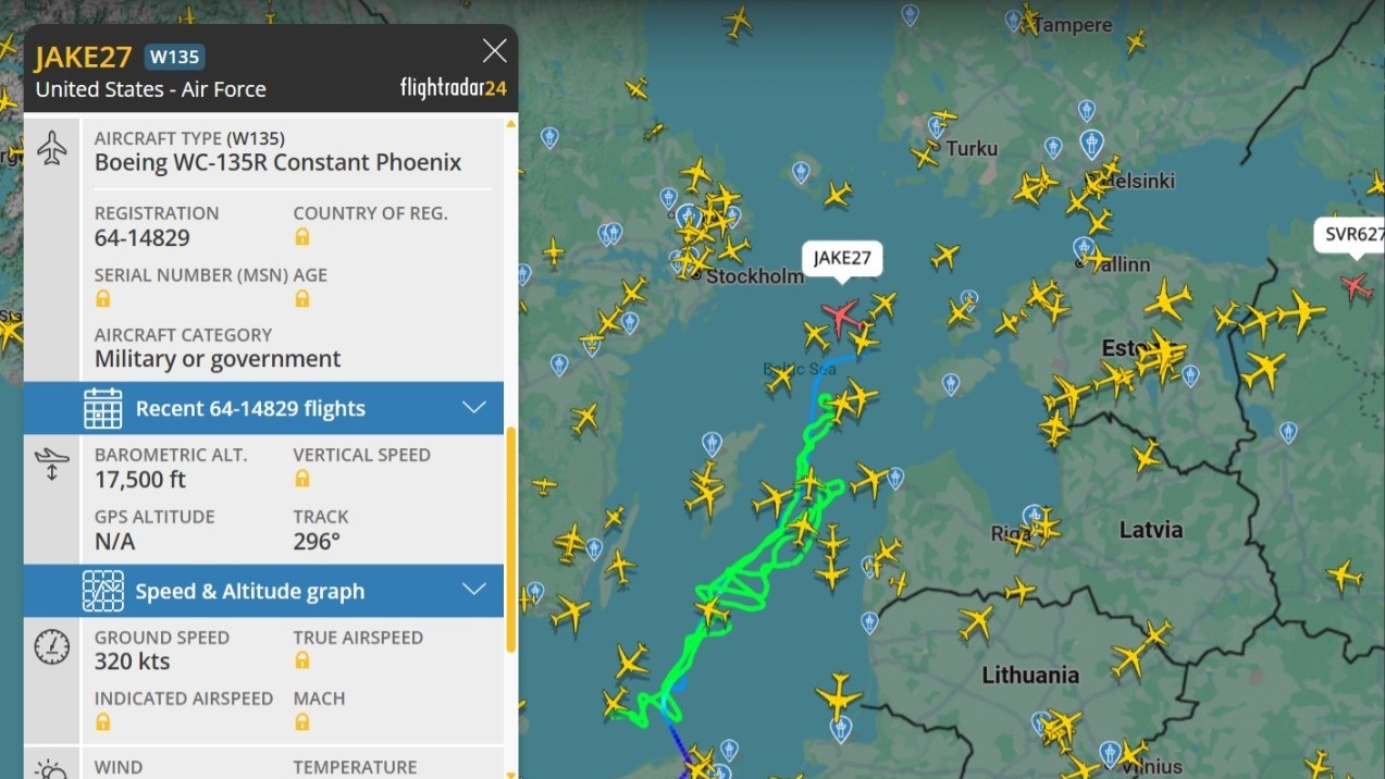 US ‘nuclear sniffer’ jet patrols Baltic skies near Estonia